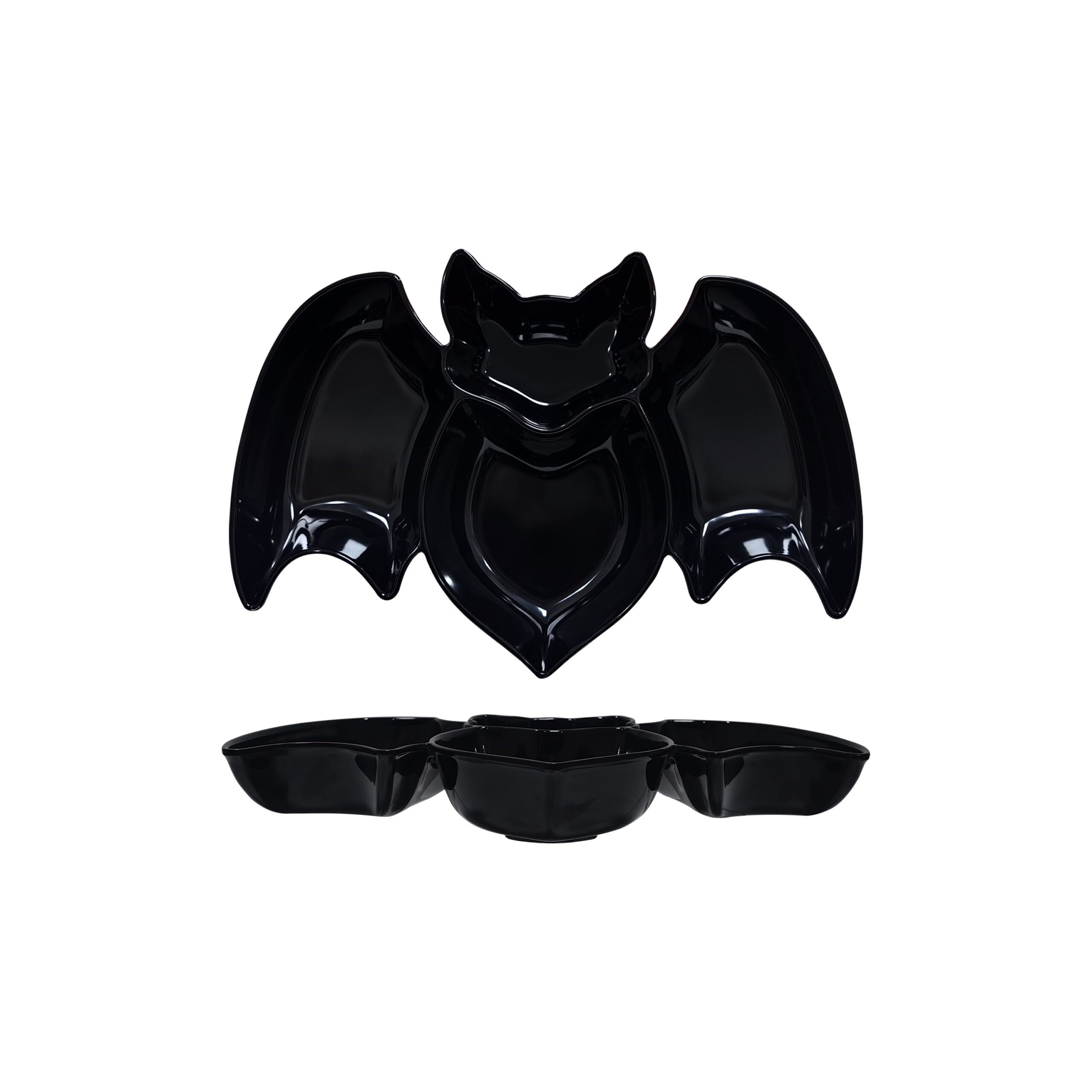 Halloween Series-15" Bat Shape Bowl, Melamine, Thousand Perfection