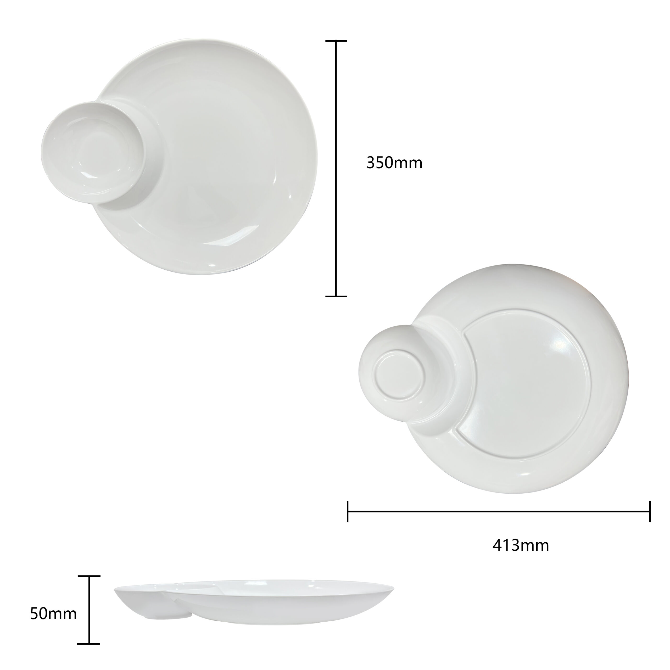 16.3″ x 13.8″ Chip &Dip Plate, Melamine, Thousand Perfection